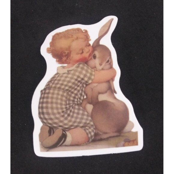 Office | 110 Child Hugging Bunny Rabbit Sticker 25 X 2 Ar | Poshmark